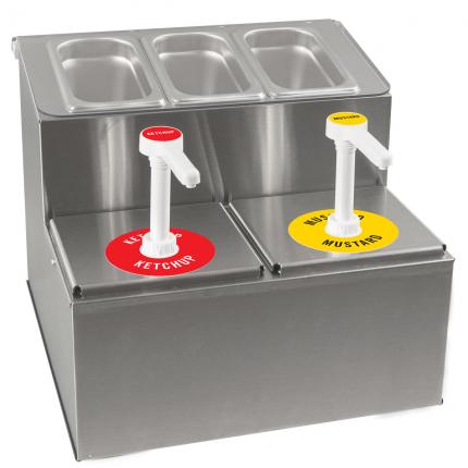 FoodPros Ketchup, Mustard, and Fresh Condiments Station | FoodPros