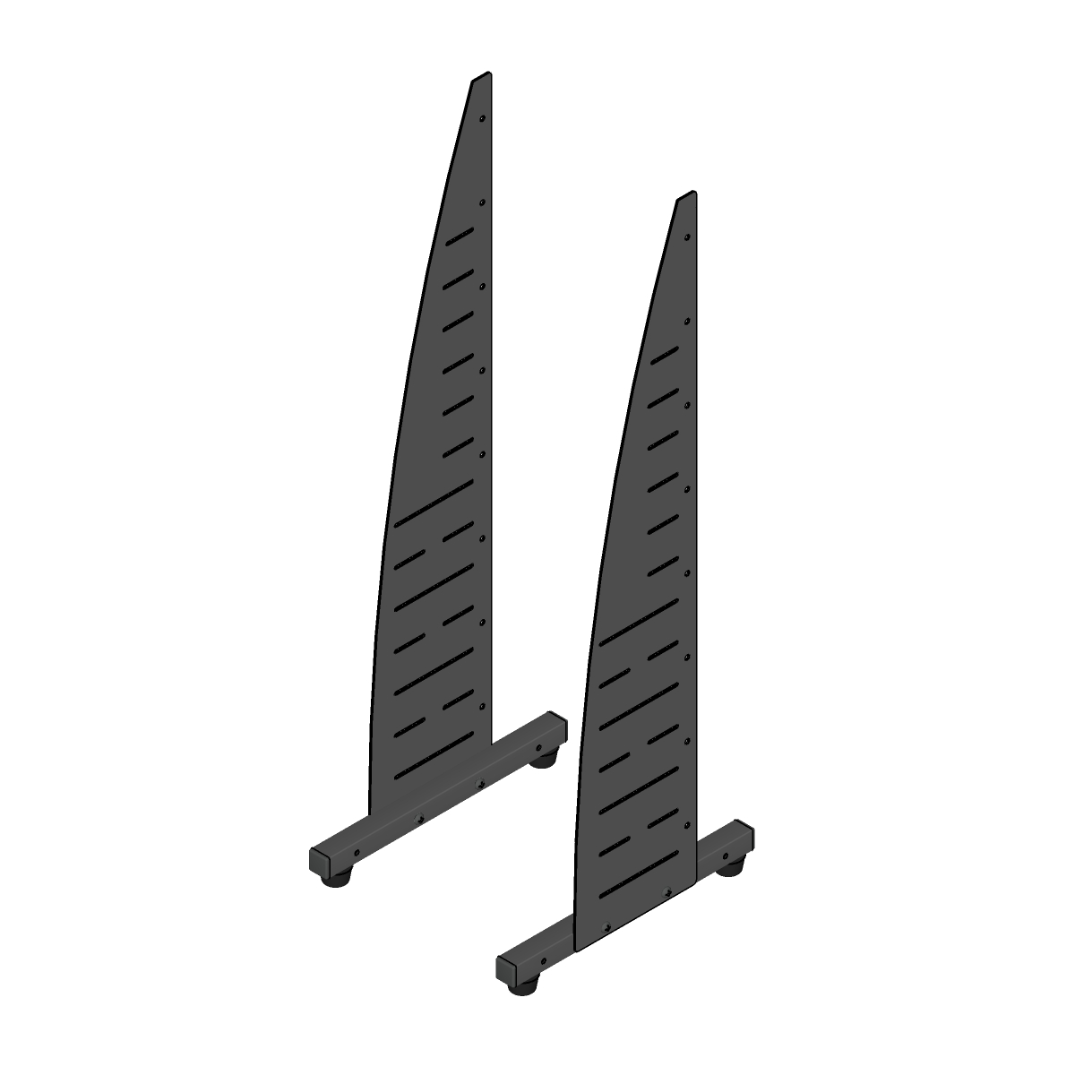 Black 24"H Fin Kit with Left and Right Sides and Feet | PanelRak